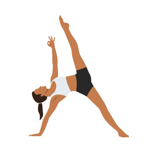 Woman doing side plank with crossed legs exercise Vector Image