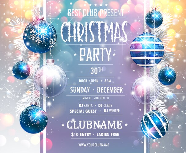 Christmas background with balls Royalty Free Vector Image