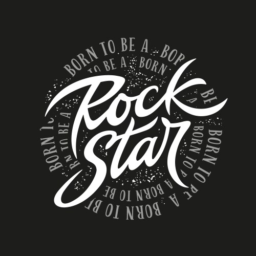 Rock Star Typography T-Shirt Royalty Free Vector Image