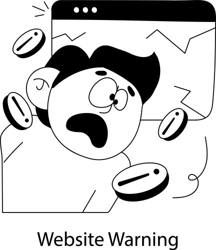 Website warning Royalty Free Vector Image - VectorStock