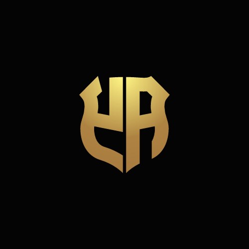 Ya monogram logo with emblem style isolated Vector Image