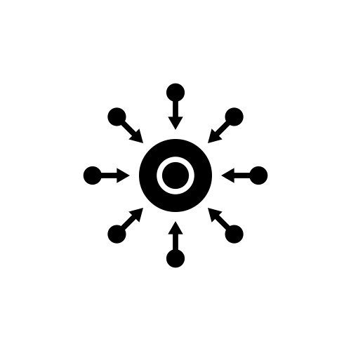 Centralized icon set enterprise data hub symbol Vector Image