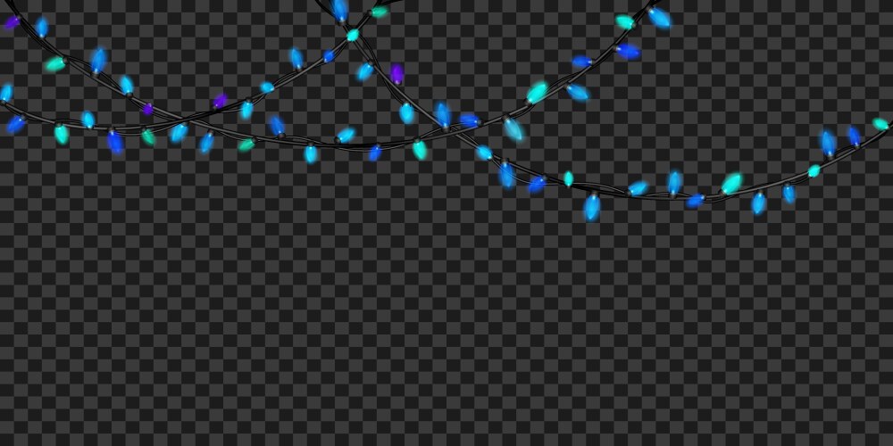 Christmas lights on transparent background Vector Image