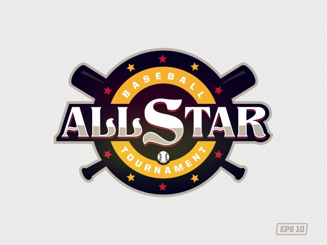 Set of vintage sports all star crests Royalty Free Vector