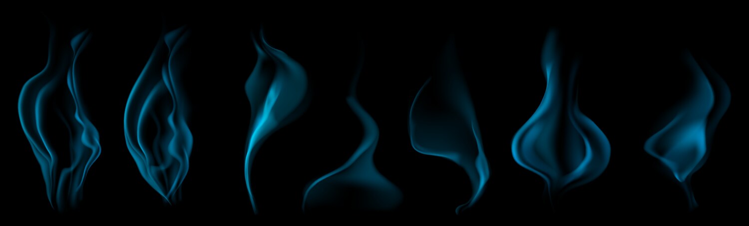 Steaming smoke hot steam stream smoking cloud Vector Image