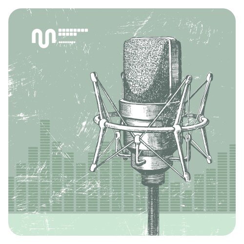 Hand drawn studio microphone Royalty Free Vector Image