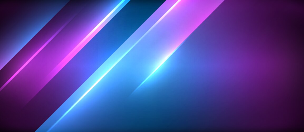 Neon dynamic diagonal light rays background Vector Image
