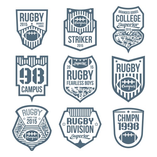 Rugby emblems Royalty Free Vector Image - VectorStock