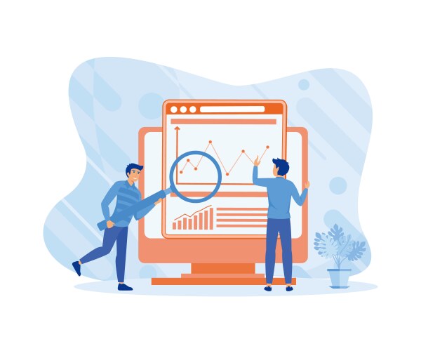 Business people working for data analysis Vector Image