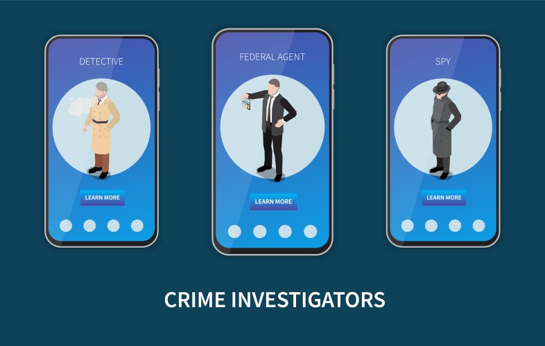 Detective or spy character equipment Royalty Free Vector