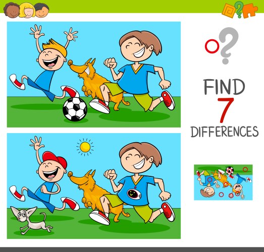 Find differences education game for children Vector Image