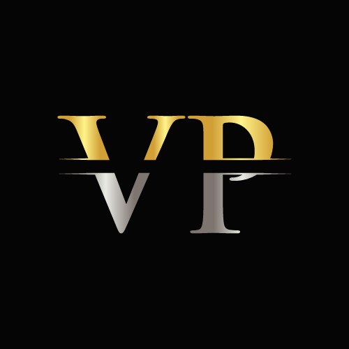 Creative letter vv logo template with gold Vector Image