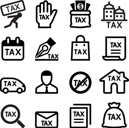 Taxes icon set Royalty Free Vector Image - VectorStock