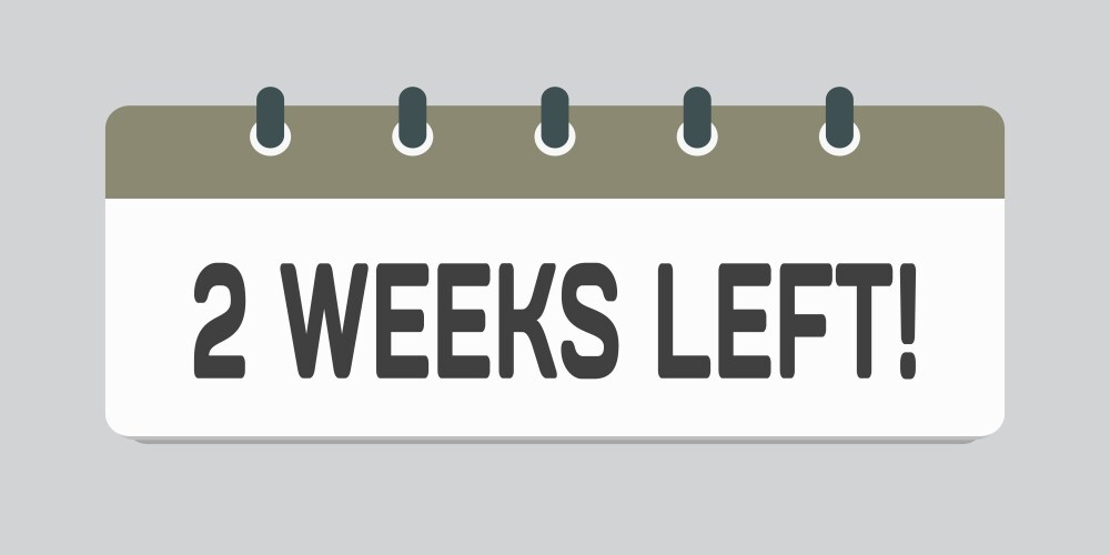 Countdown weekly calendar icon - three weeks left Vector Image