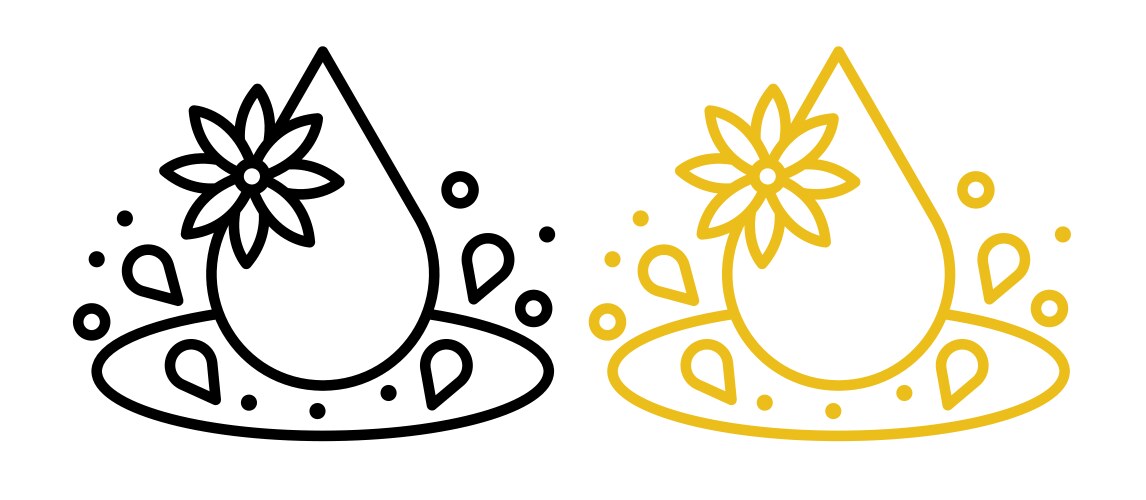 Essentials oil drop icon set aromatherapy Vector Image