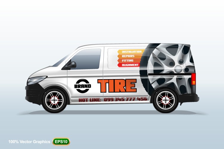 Cartoon delivery van Royalty Free Vector Image