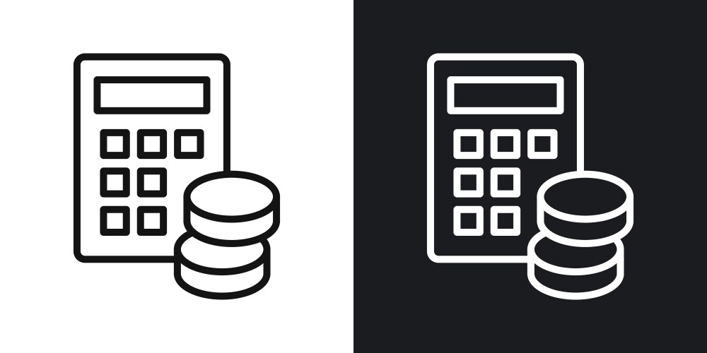Tax icon set in black and white outlines Vector Image