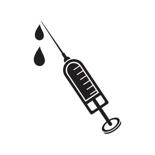 Injection syringe icon Royalty Free Vector Image