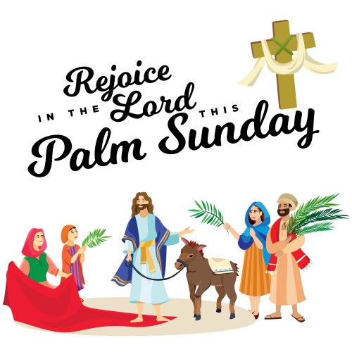 Jesus comes to jerusalem as king palm sundays Vector Image