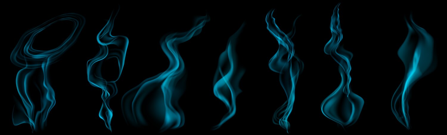 Steaming smoke hot steam stream smoking cloud Vector Image