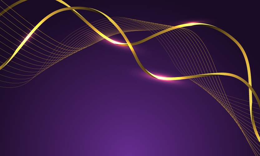 Abstract luxury gold ribbon line wave curve Vector Image