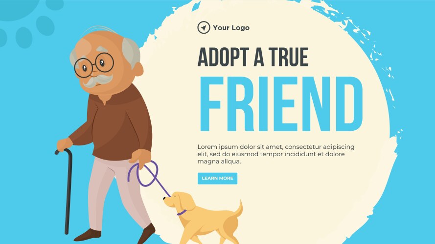 Adopt a true friend flyer design Royalty Free Vector Image