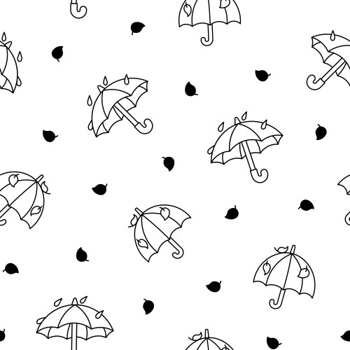 Open and closed umbrella coloring page Royalty Free Vector