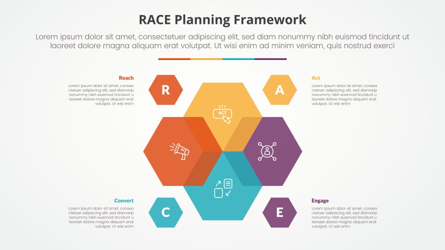Race framework infographic concept for slide Vector Image