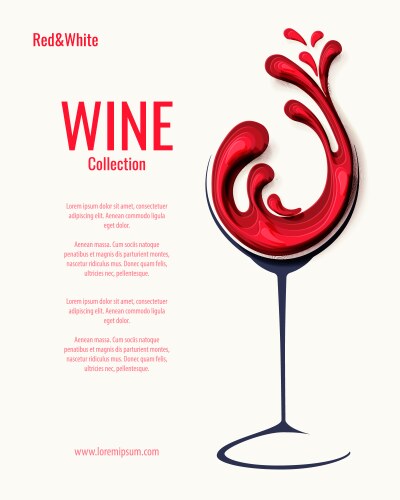 Glass wine with splash logo design Royalty Free Vector Image
