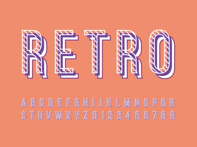 Radio wave style font alphabet letters and numbers