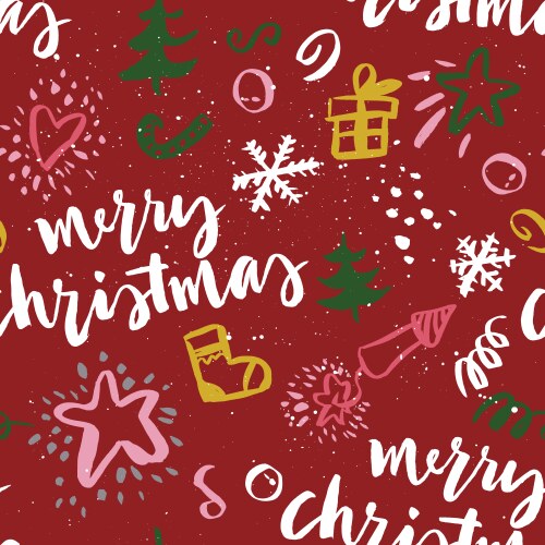 Seamless Background Christmas Wrapping Paper Vector Image