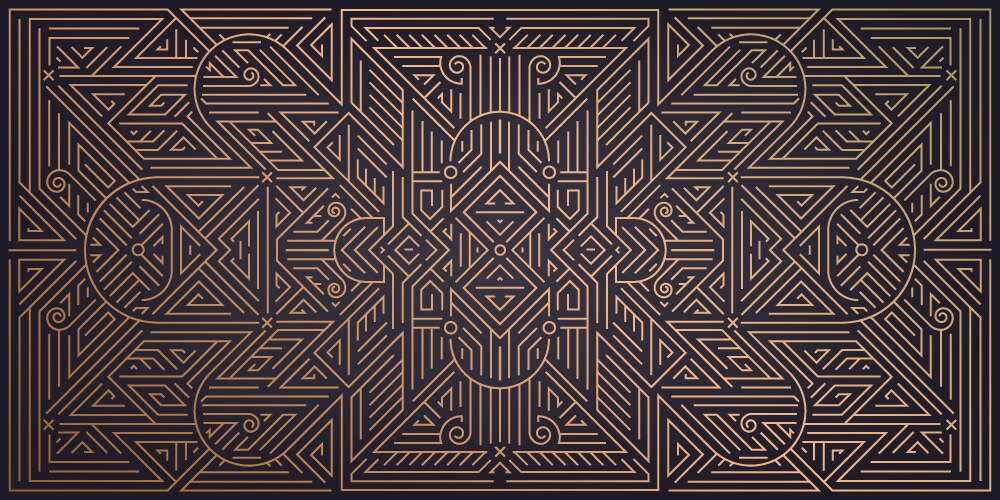 Art deco gold black seamless pattern Royalty Free Vector