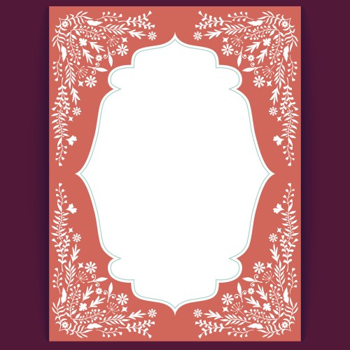 Elegant red floral border design template Vector Image