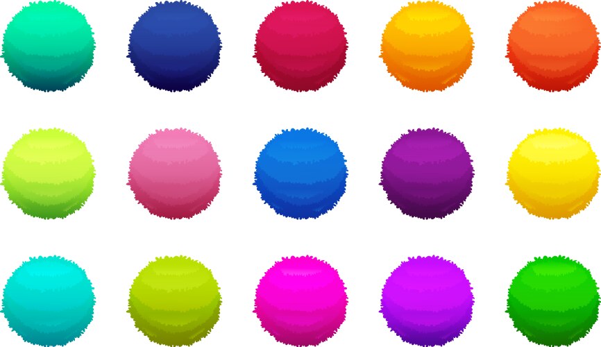 Colorful cartoon furry balls Royalty Free Vector Image