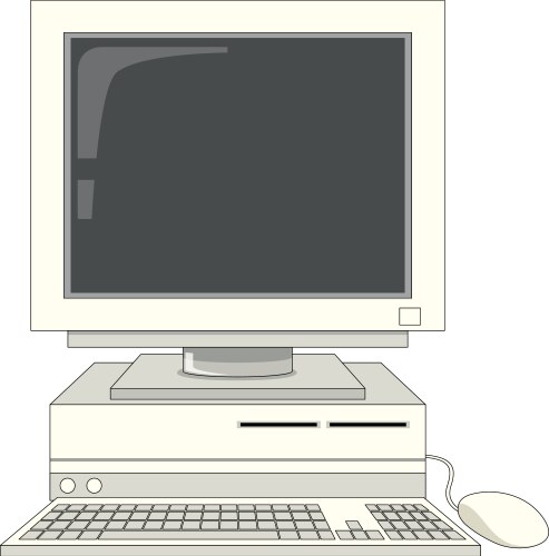 Old computer Royalty Free Vector Image - VectorStock