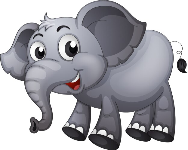 Cute elephant on front and back position Vector Image