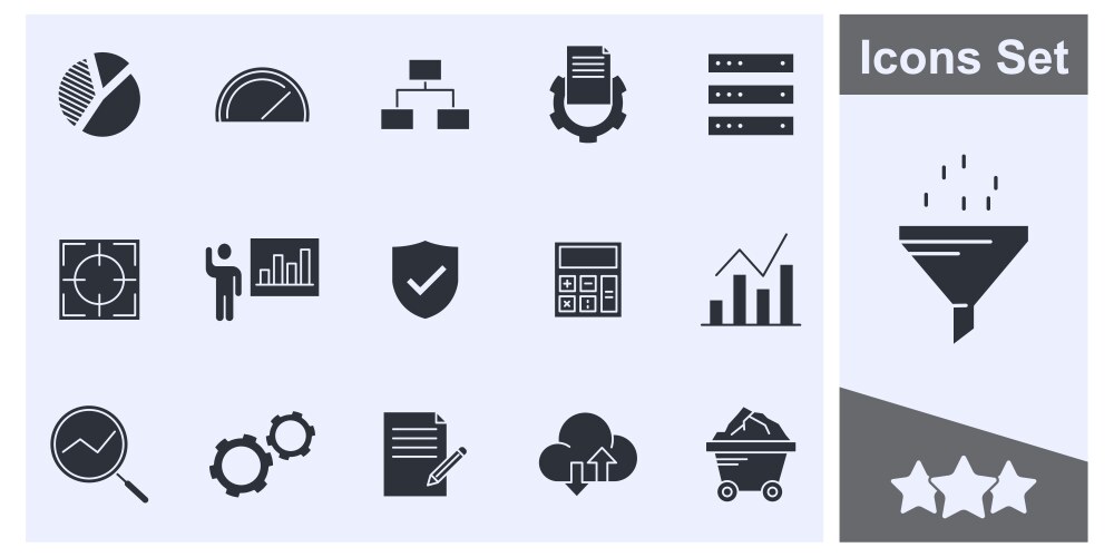 Data analytics icon set symbol collection logo Vector Image
