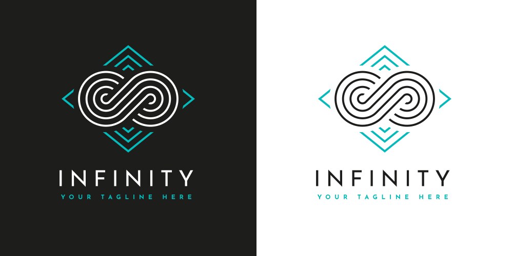Infinity logo endless geometric symmetrical Vector Image
