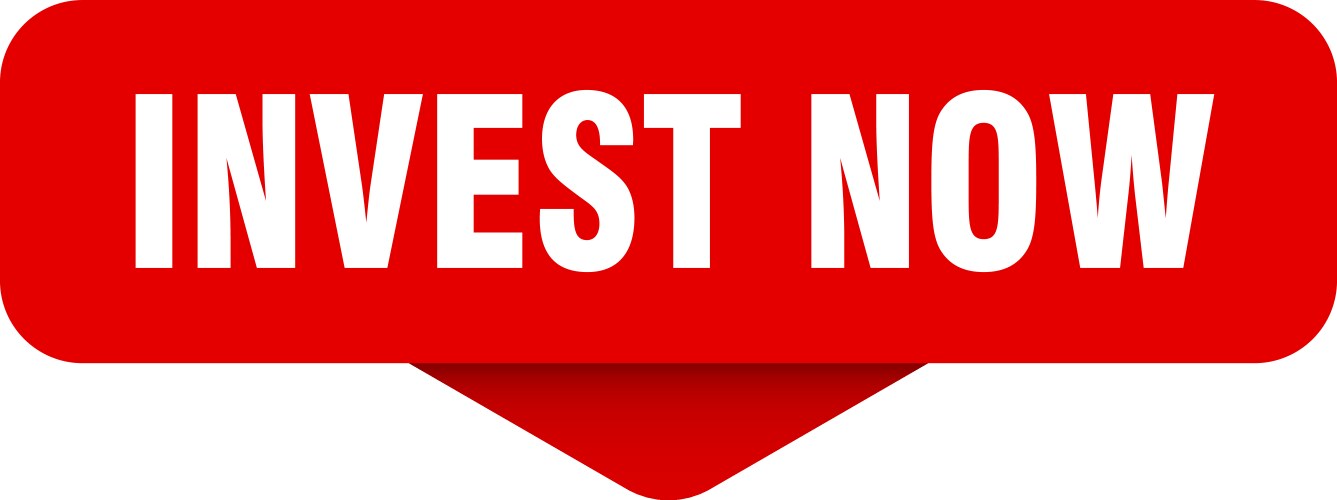 Invest now sticker sign on transparent Royalty Free Vector