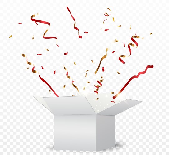 Confetti Celebration Box Royalty Free Vector Image