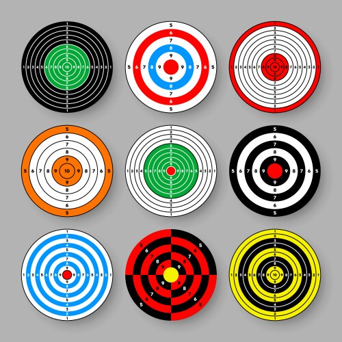 Target for shooting range gun silhouette hitting Vector Image