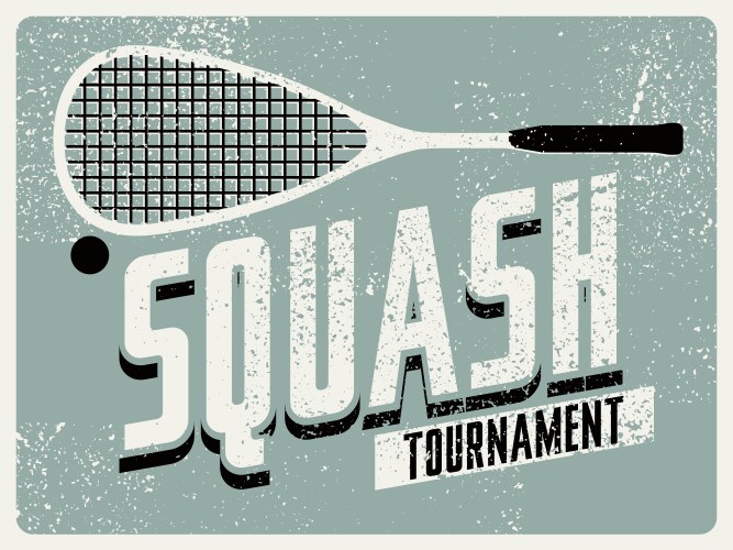 Squash tournament typographical vintage poster Vector Image