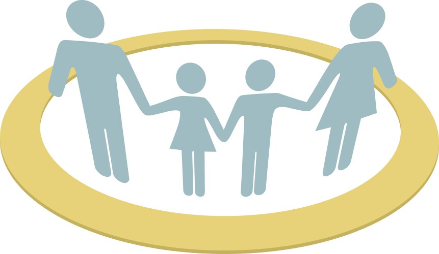 Parents and child home symbol Royalty Free Vector Image