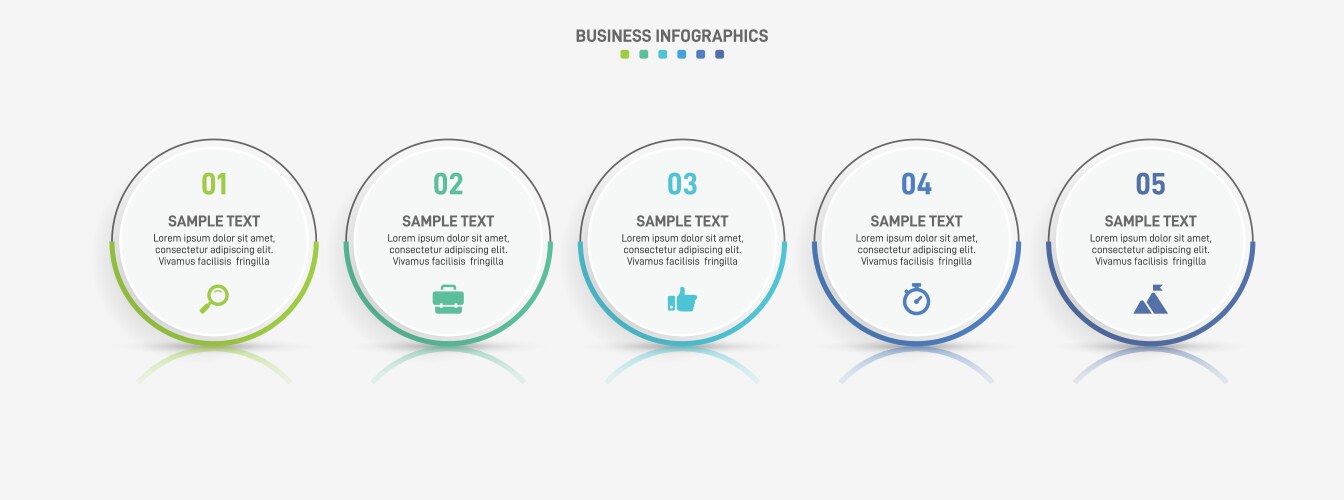Horizontal progress bar featuring 5 arrow-shaped Vector Image