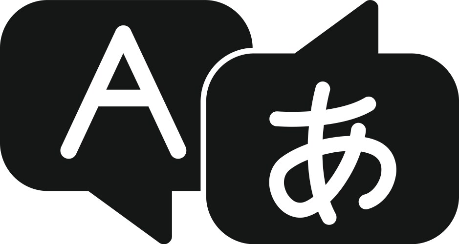 Language translator app icon showing translation Vector Image