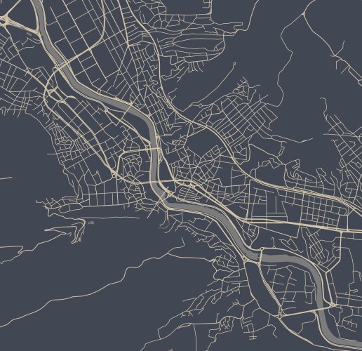 Map of bucha city urban grayscale poster road Vector Image