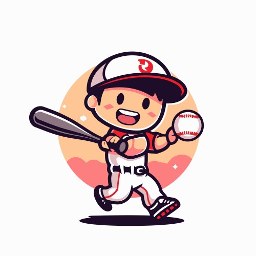 Cartoon baseball player running with ball Vector Image