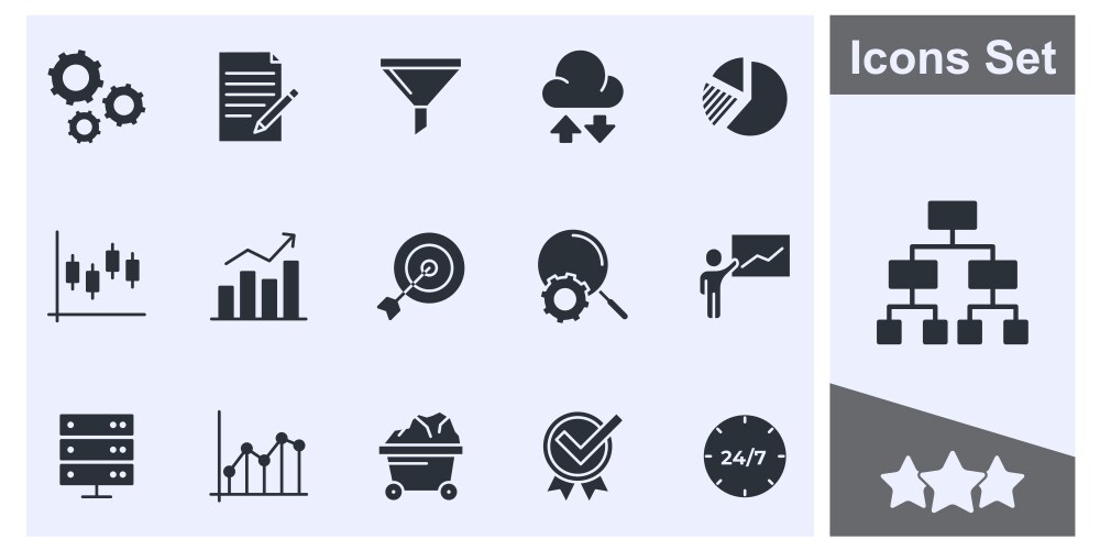 Data analytics icon set symbol collection logo Vector Image