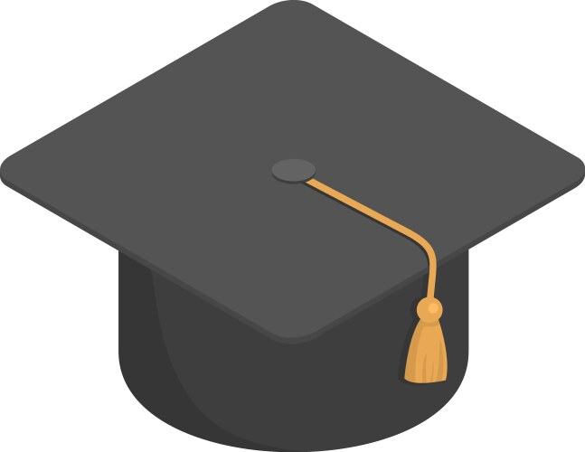 Graduation hat icon simple style Royalty Free Vector Image