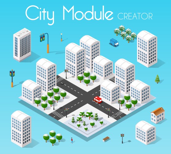 Modern city Royalty Free Vector Image - VectorStock